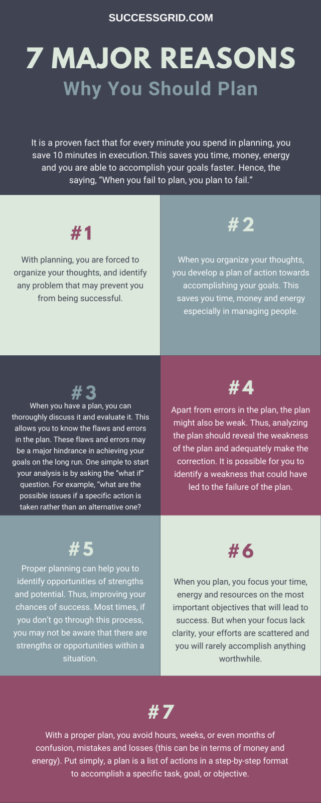 Reasons Why You Should Plan Infographic | SUCCESSGRID